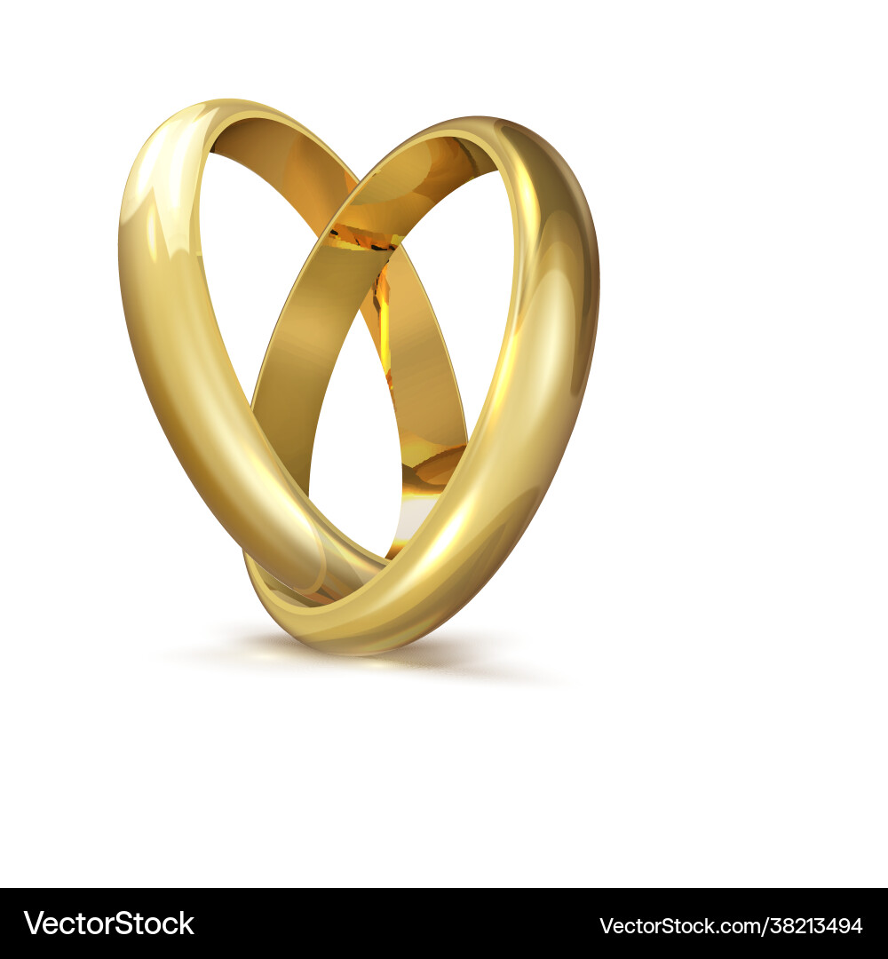 Realistic gold wedding rings isolated on white Vector Image