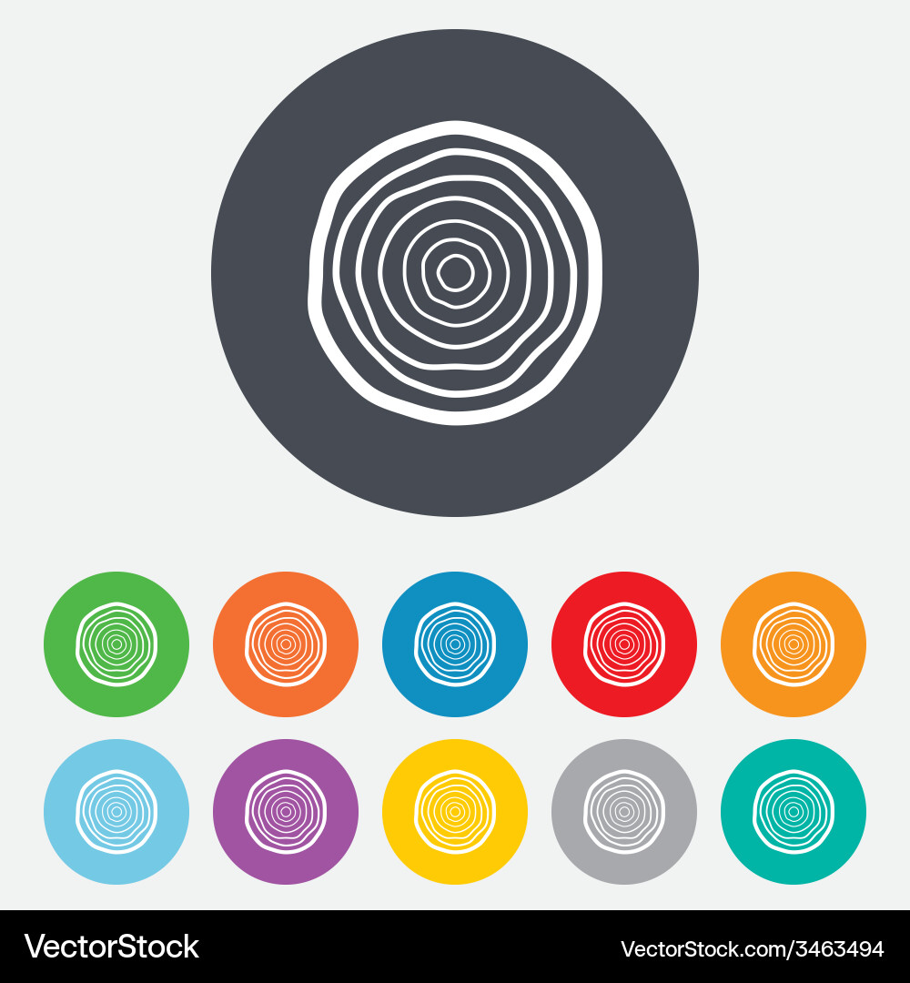 Tree Rings Cross-Section Icon Royalty Free Vector Image