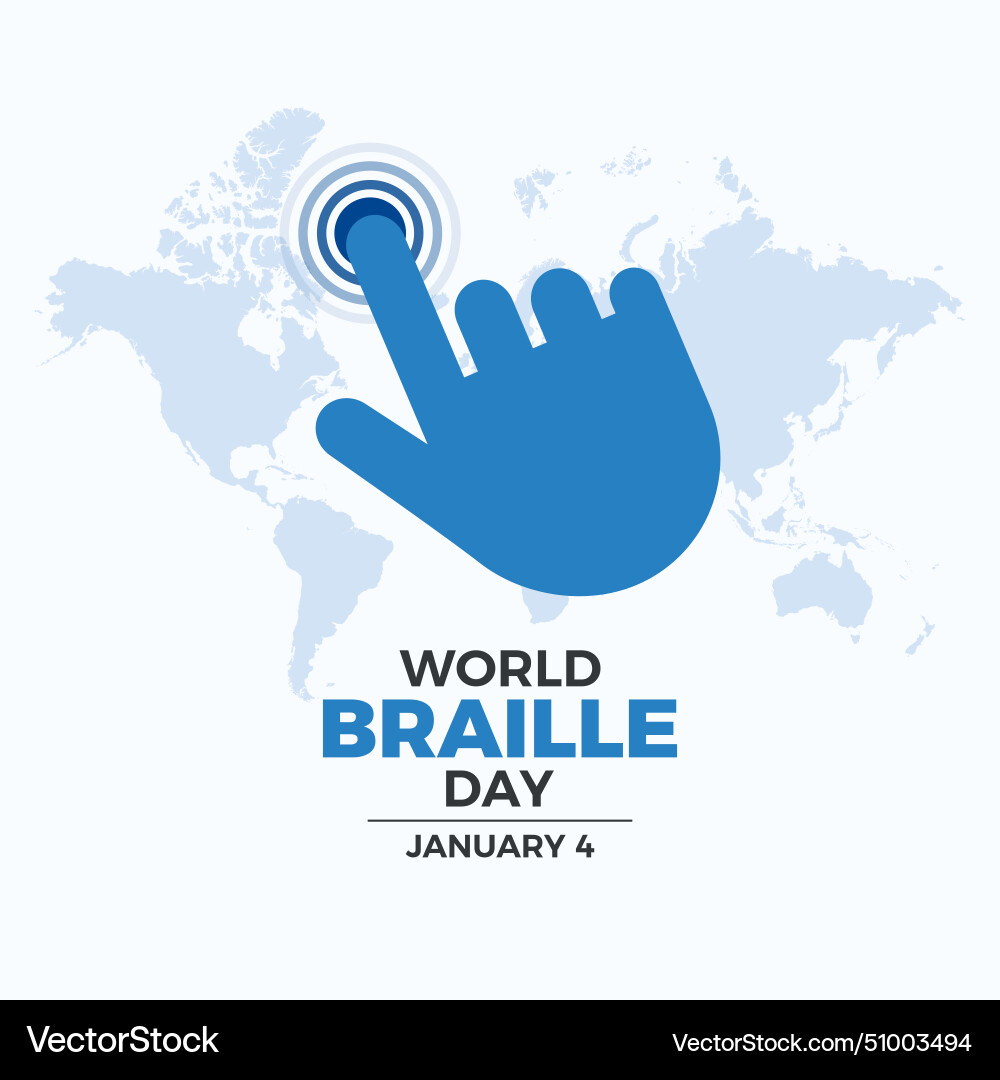 World braille day poster Royalty Free Vector Image
