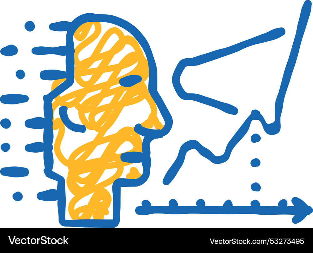 Artificial intelligence analytics icon doodle Vector Image