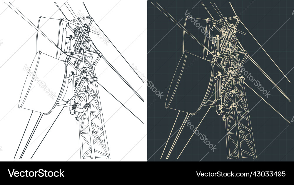 Cellular network base station Royalty Free Vector Image