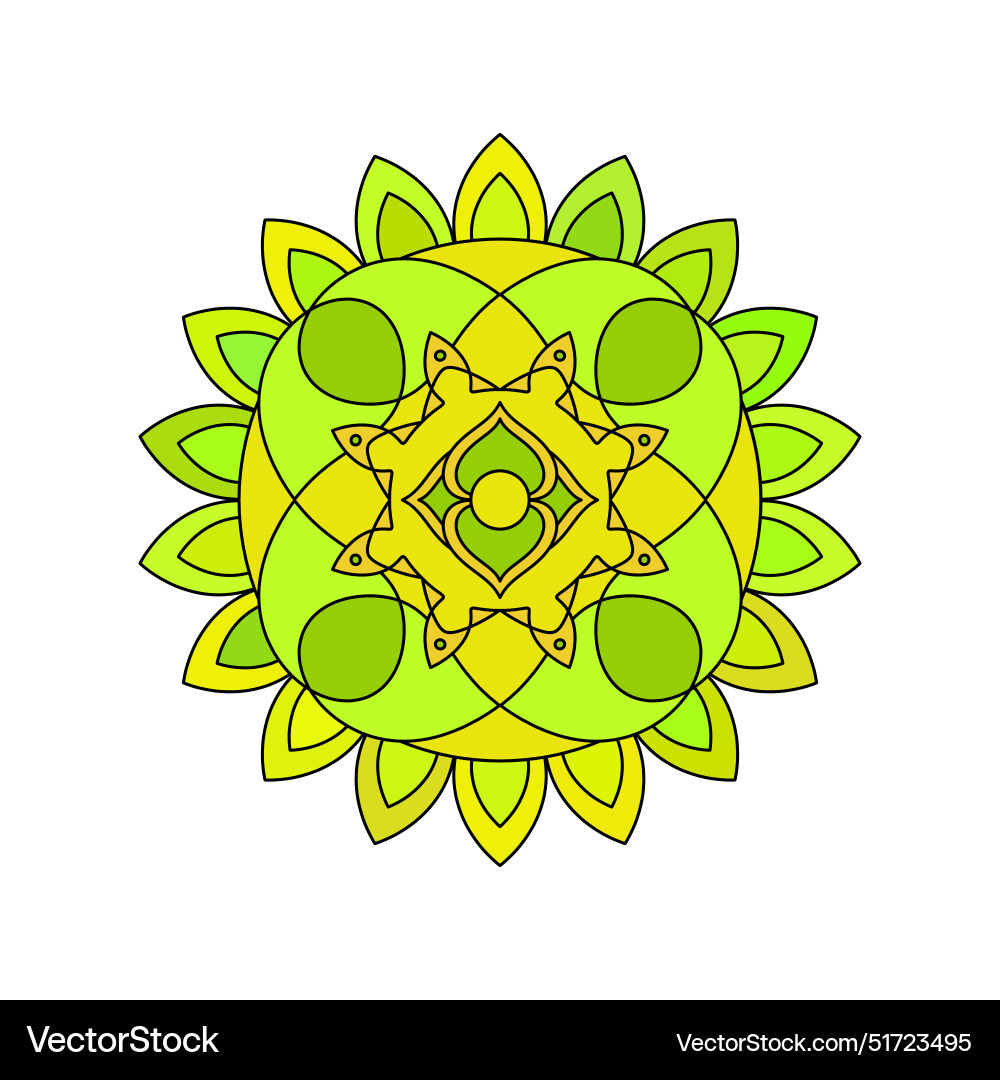 Circular colorful floral mandala Royalty Free Vector Image