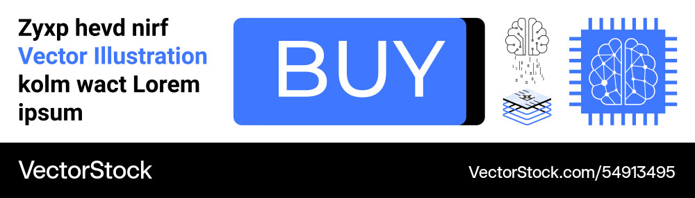 Digital purchase concept with neural network and Vector Image