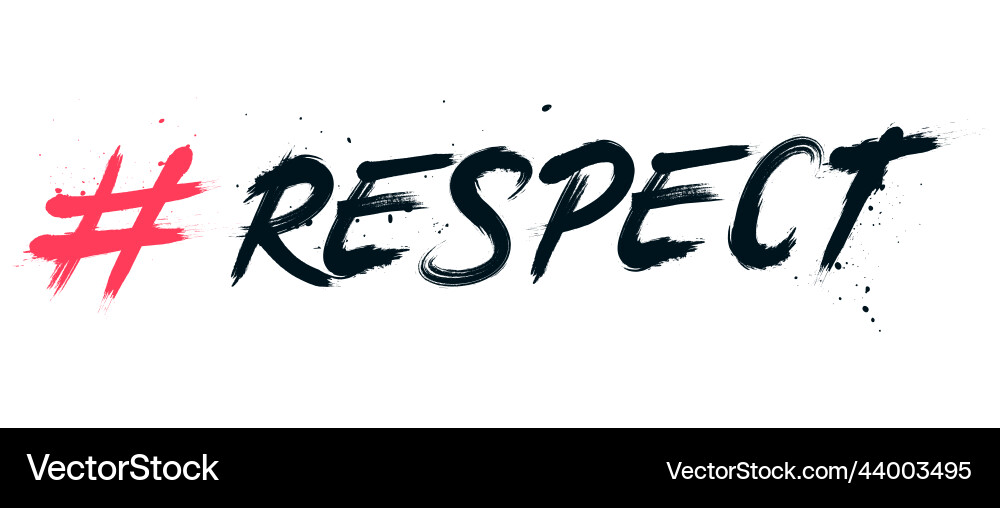 Handdrawn hashtag icon with text respect Vector Image