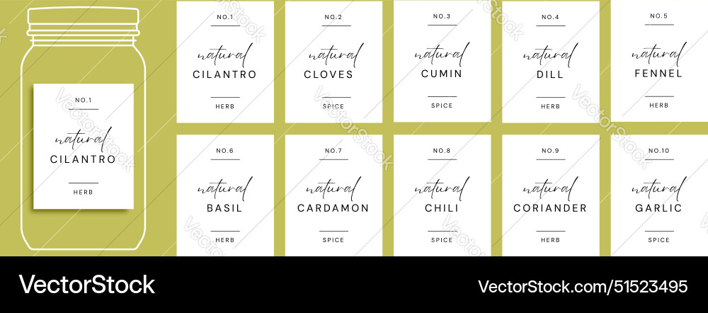 Kitchen pantry labels premade design template Vector Image