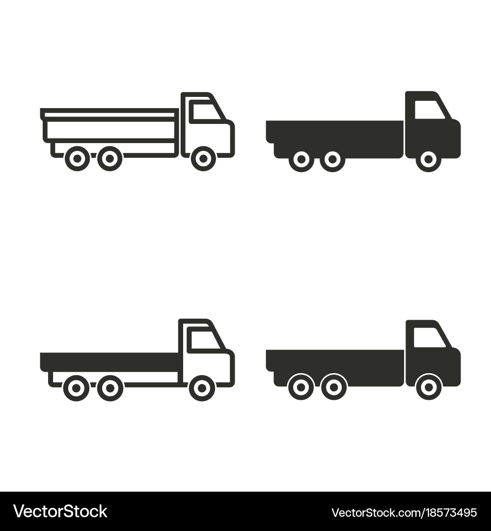 LKW Icon Set Lizenzfreies Vektorbild - VectorStock