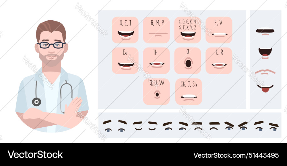 Medical worker doctor avatar creation suitable Vector Image
