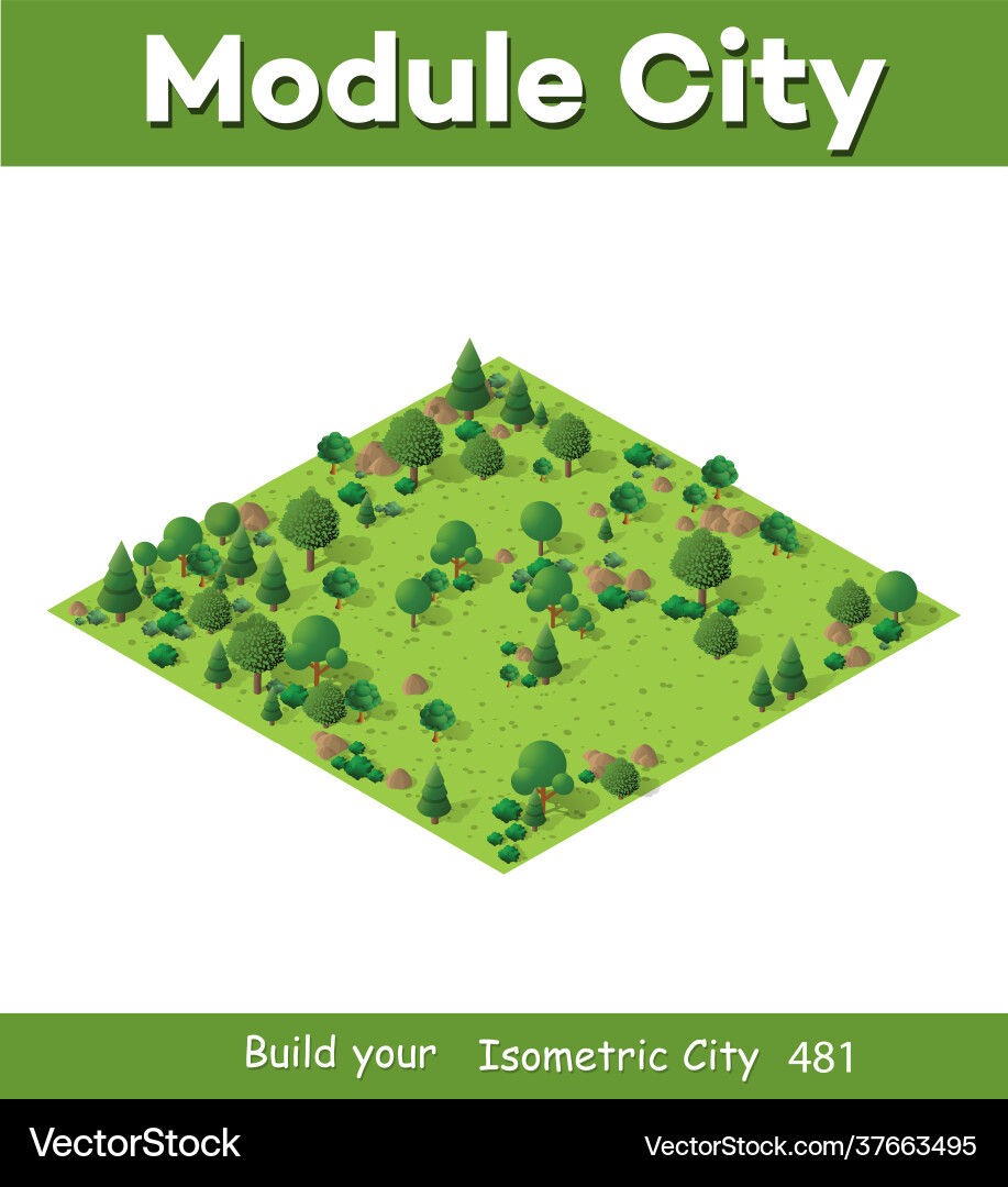 Nature forest landscape isometric Royalty Free Vector Image