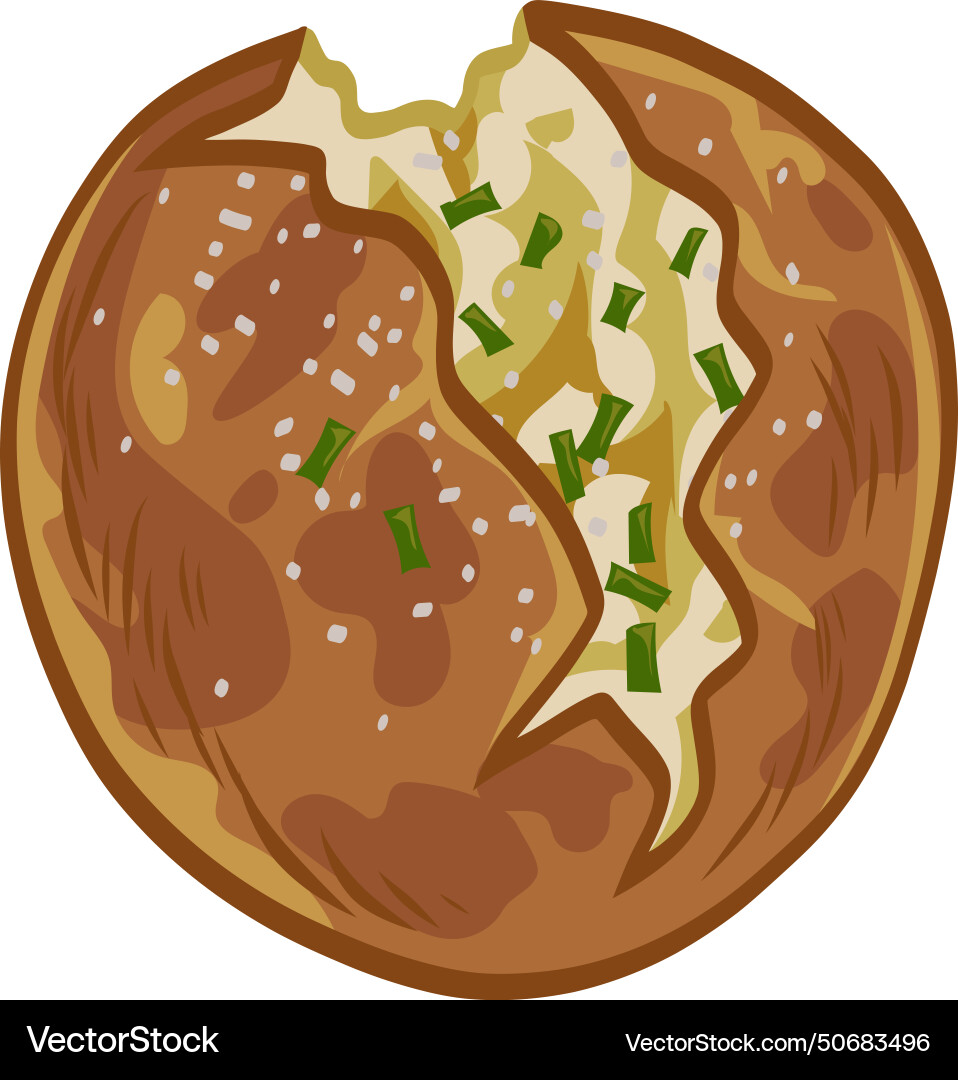 Baked potato drawing Royalty Free Vector Image