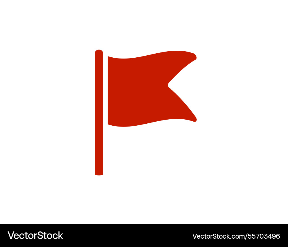 Einfache rote Flagge Icon Signaling Alarm Vektorbild
