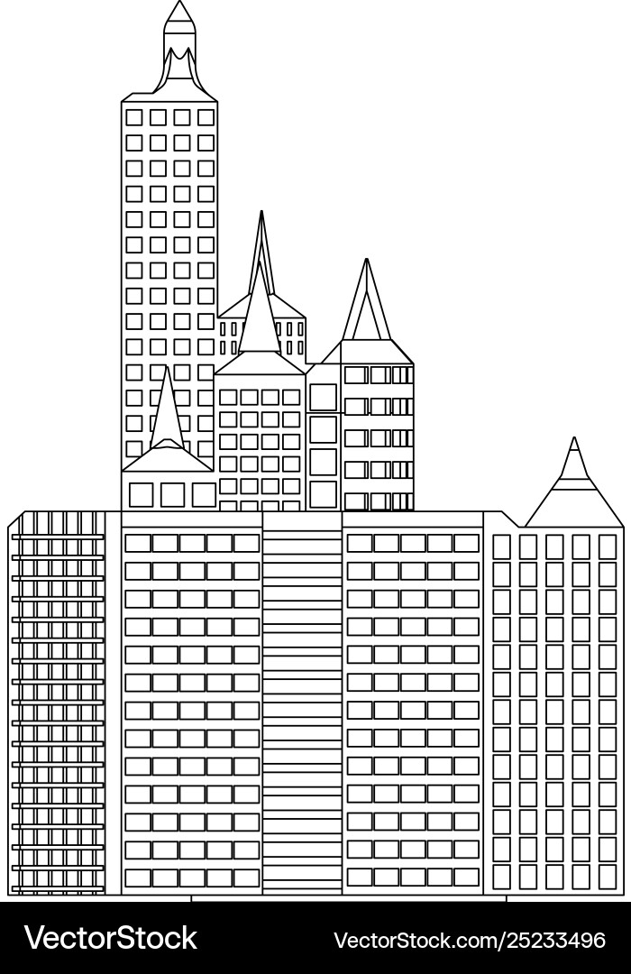 Frame white building Royalty Free Vector Image