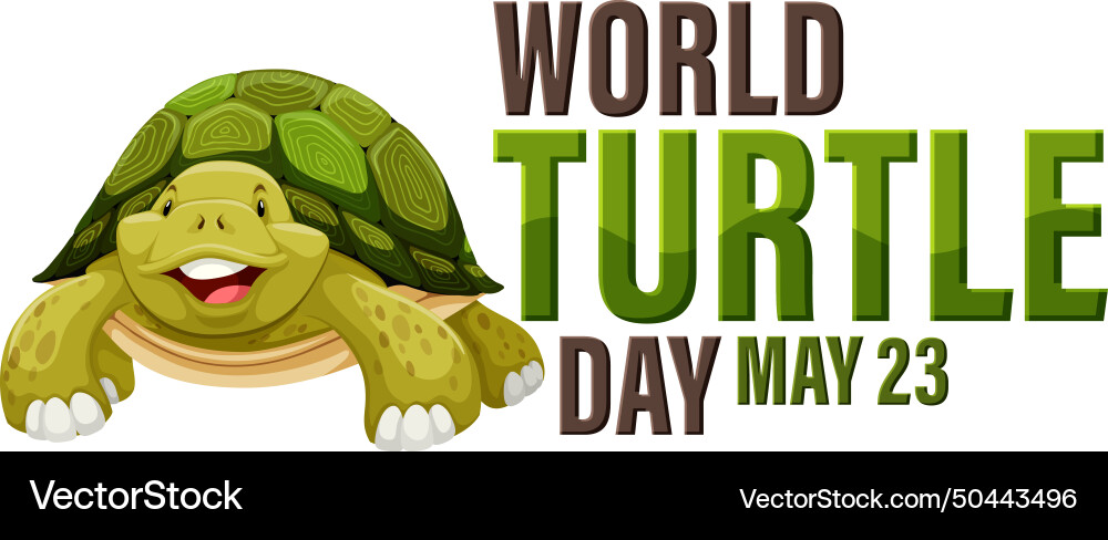 Happy turtle graphic for world day event Vector Image