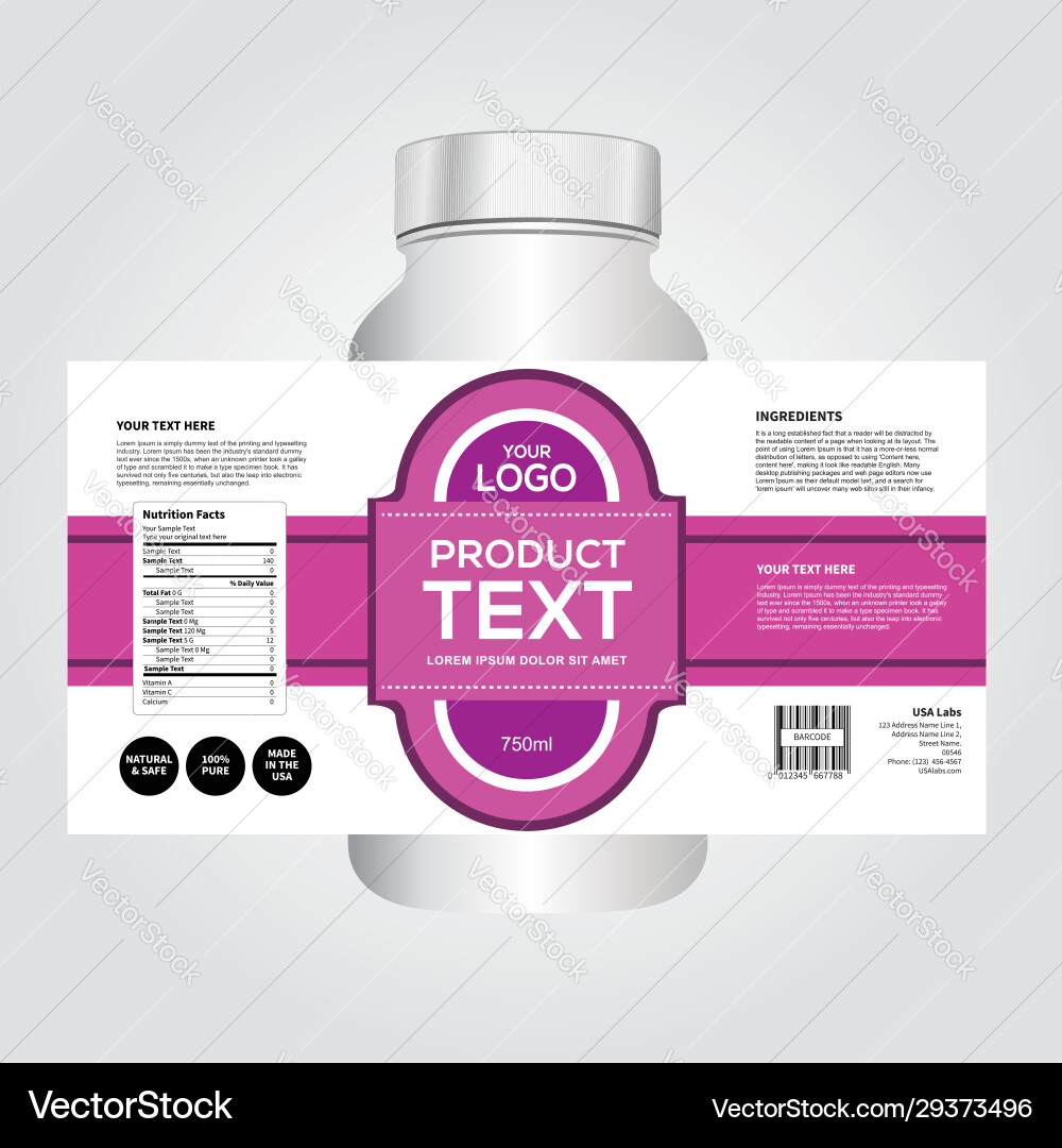 Label and packaging template design Royalty Free Vector