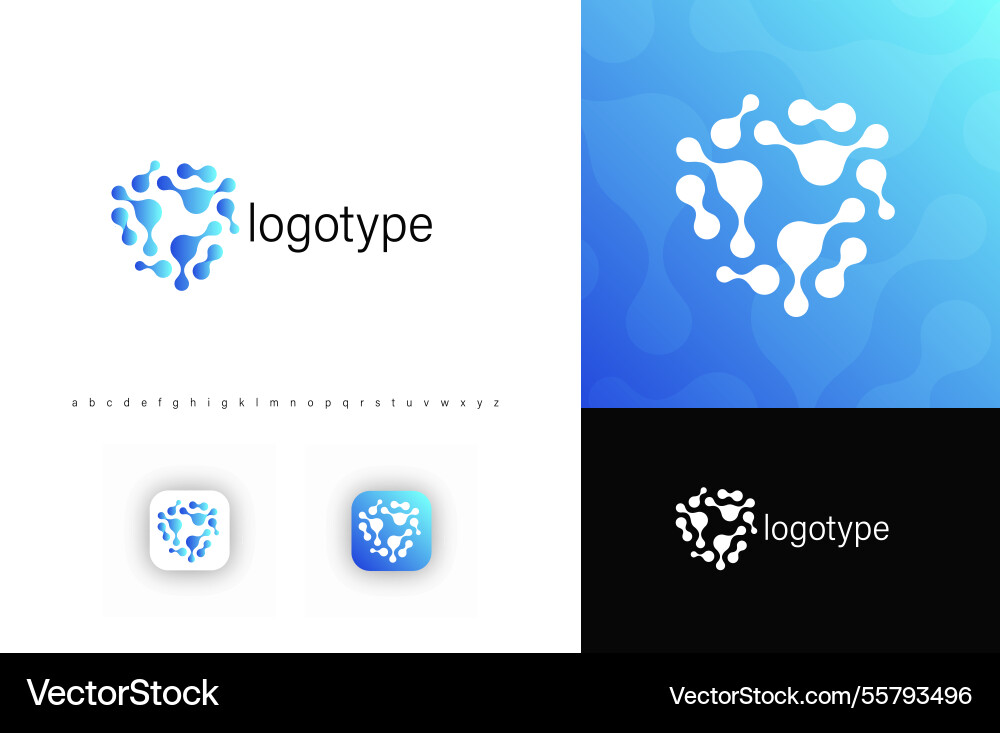 Microbial structure logo symbolizing viruses Vector Image