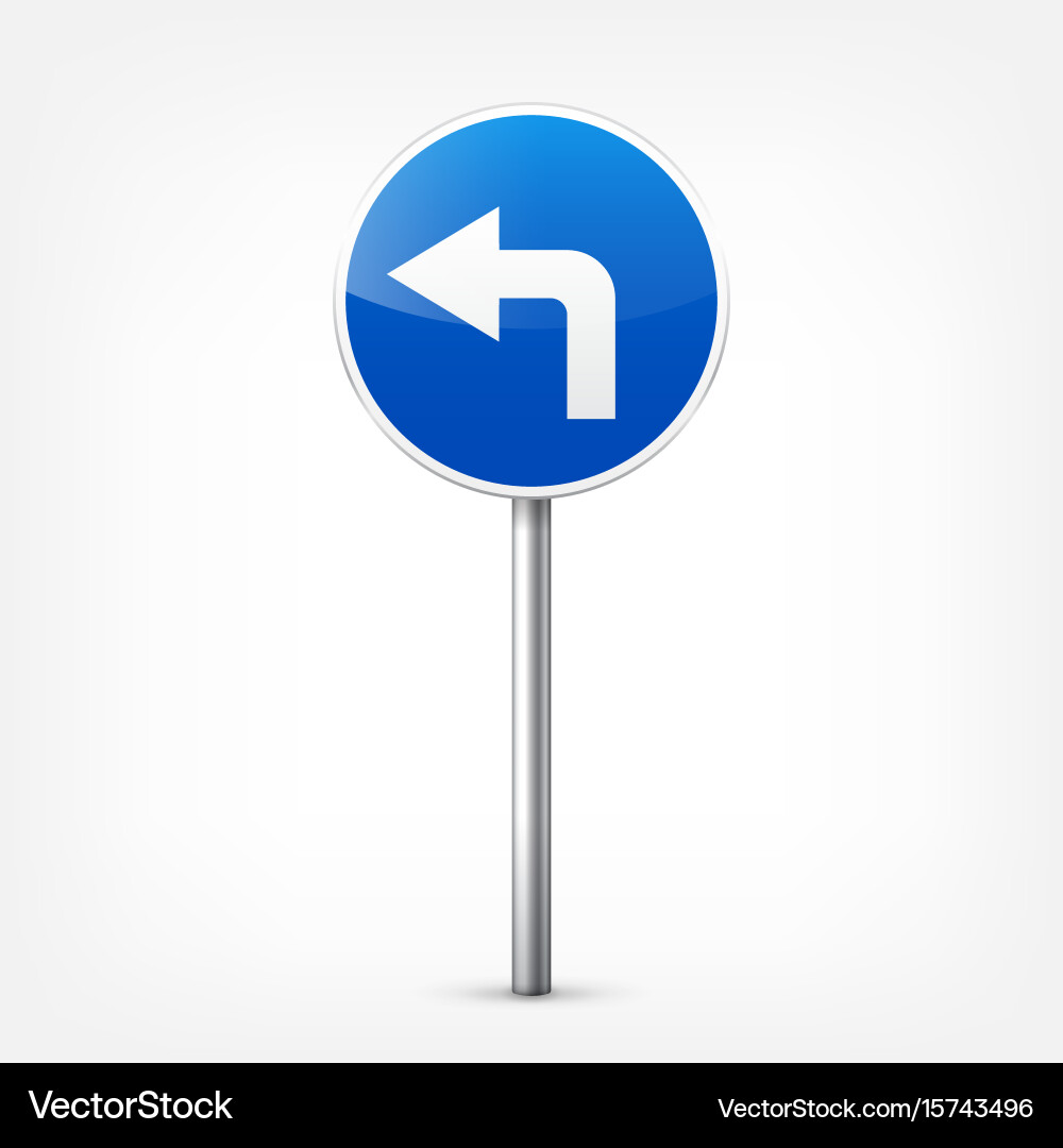 Road blue signs collection isolated on white Vector Image