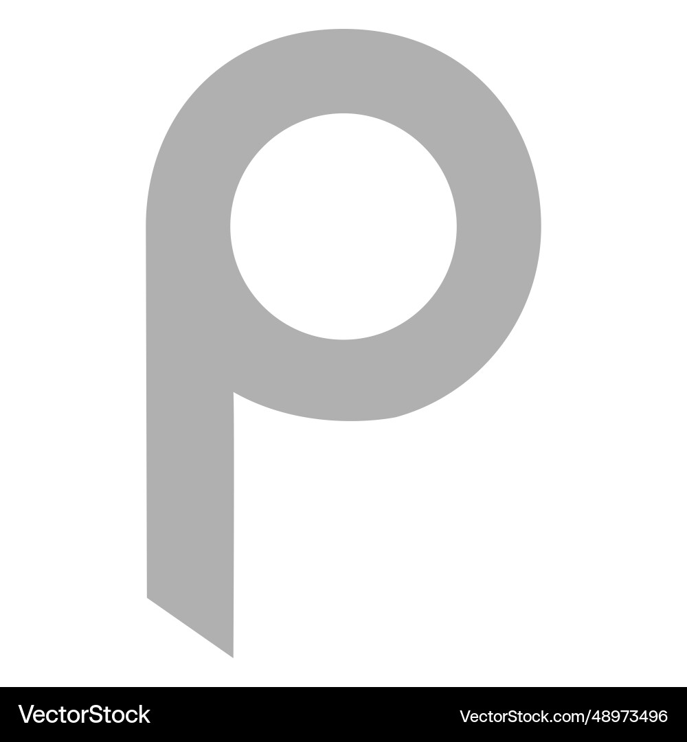 Sans serif p Schriftart Lizenzfreies Vektorbild