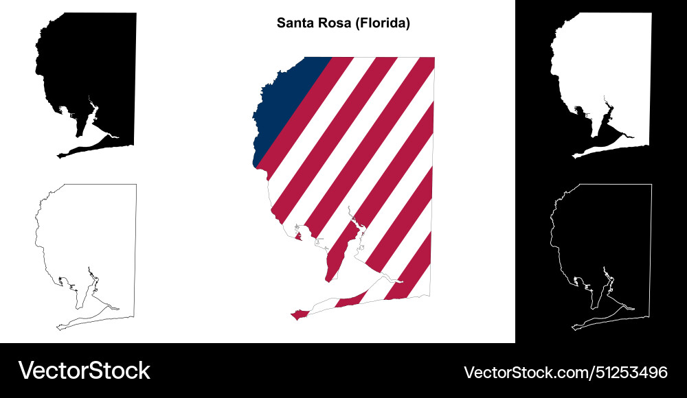 Santa rosa outline map Royalty Free Vector Image