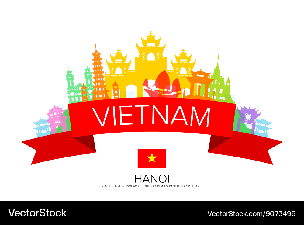 Vietnam travel hanoi Royalty Free Vector Image