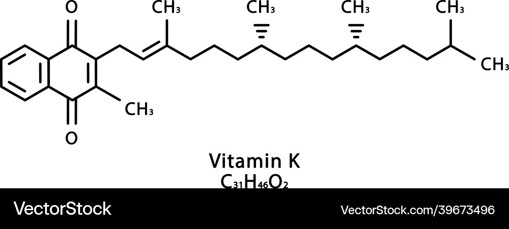 Vitamin k phylloquinone molecular structure Vector Image