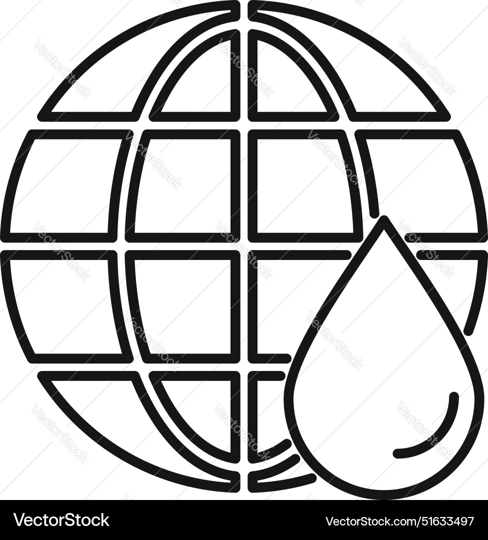 Big water drop falling on planet earth drawing Vector Image