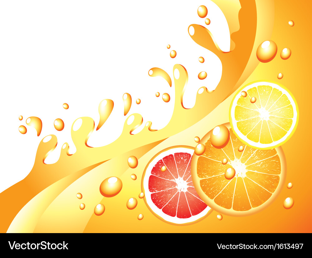 Citrus splash horizontal background Royalty Free Vector