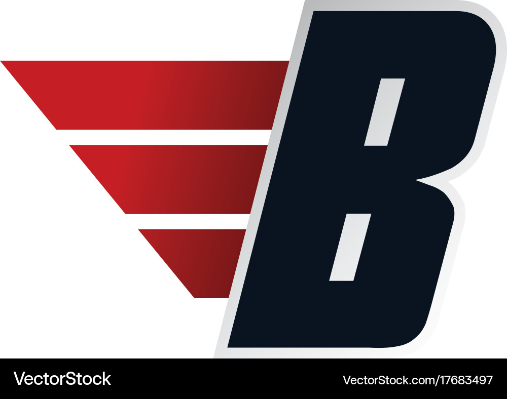 Initial alphabet letter wing template Royalty Free Vector