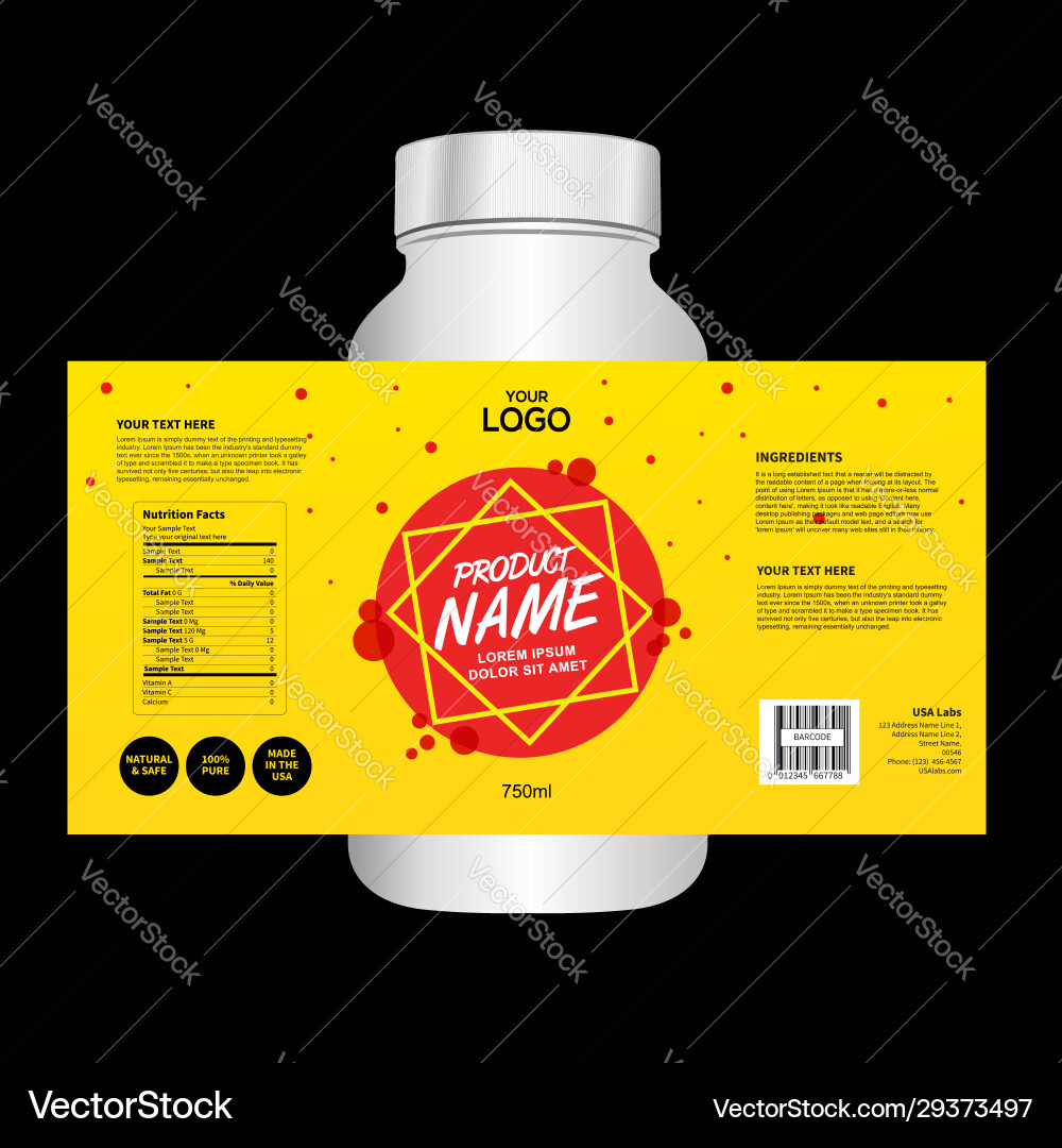 Label and packaging template design Royalty Free Vector