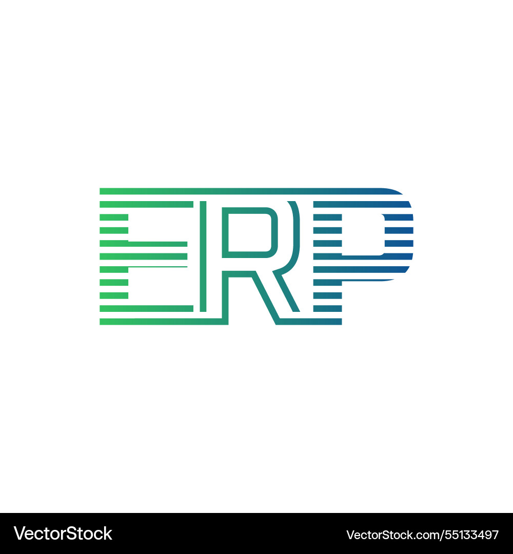 Modern erp logo design letter minimalist Vector Image