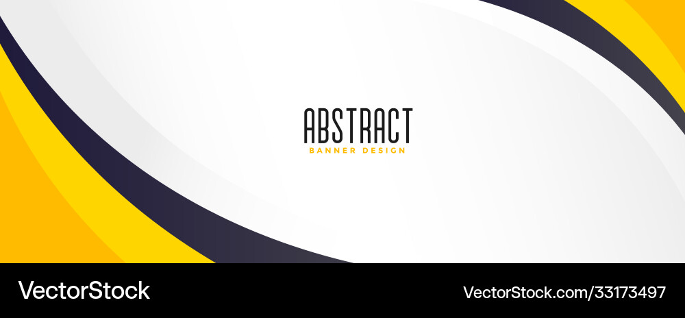 Modern yellow wave banner with text space Vector Image