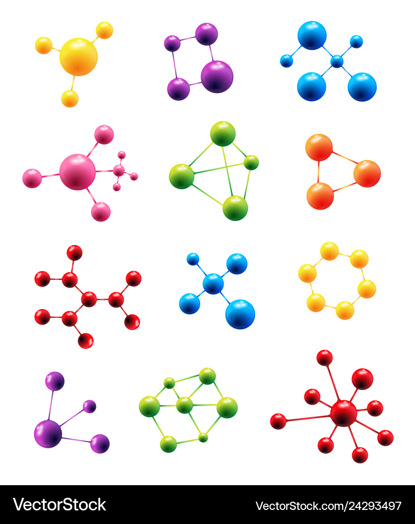 Molecule structure model sign molecules Royalty Free Vector