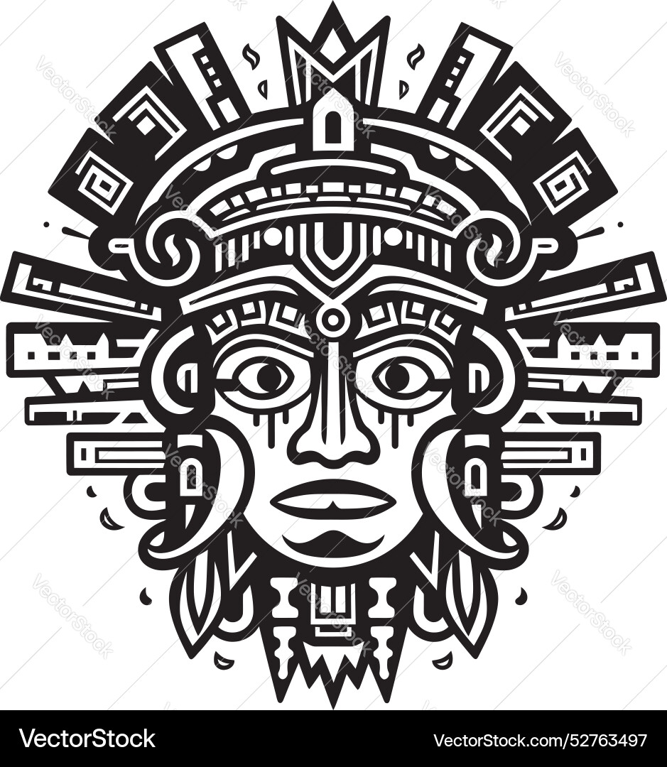 Ode celebrating aztec drawing icons art Royalty Free Vector