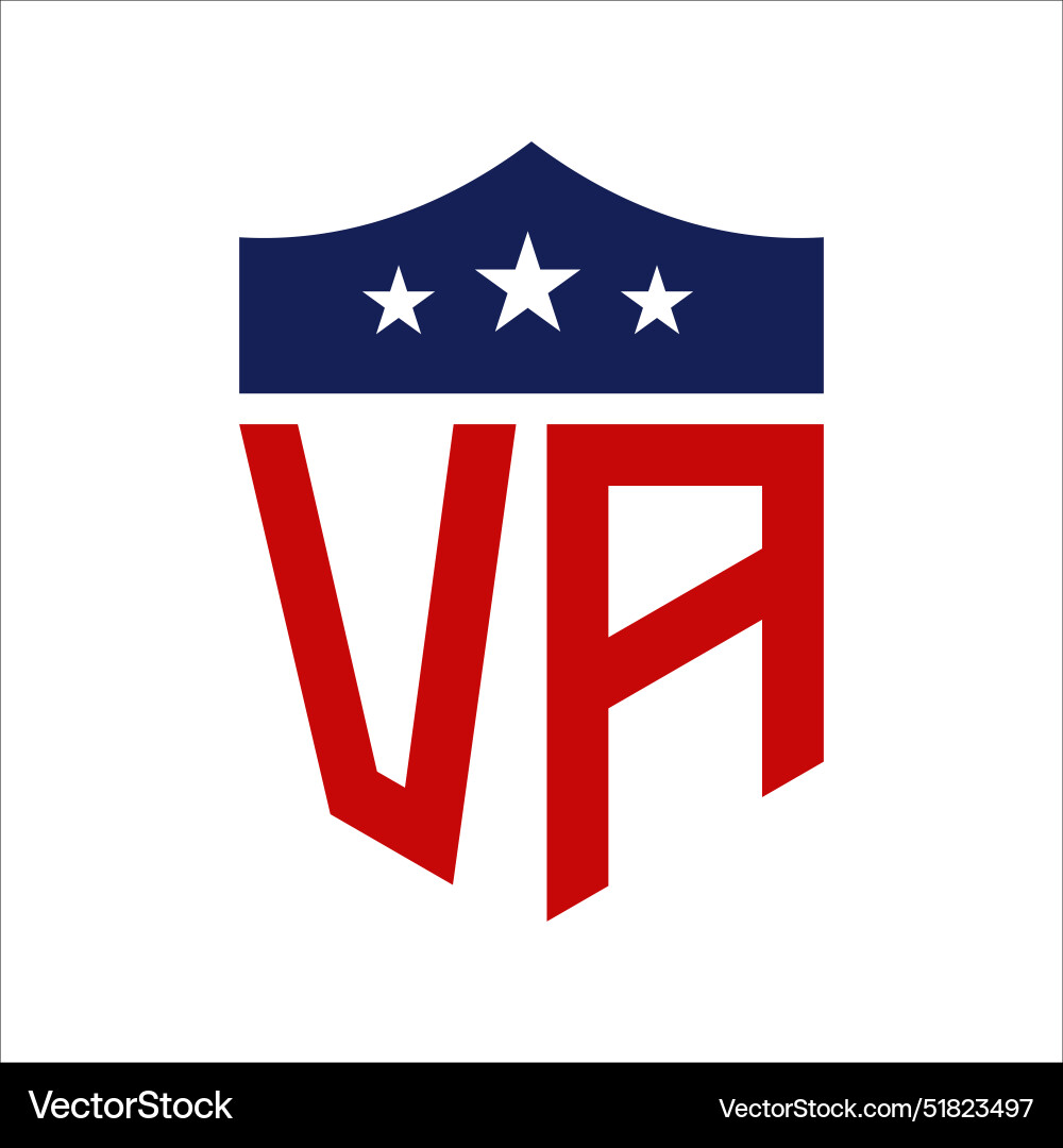Patriotic va logo design letter Royalty Free Vector Image
