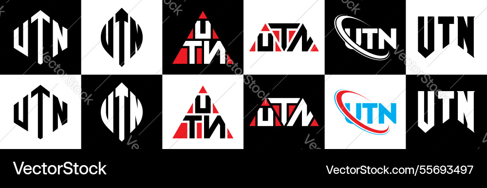 Utn letter logo design in six style polygon – Royalty-Free Vector ...