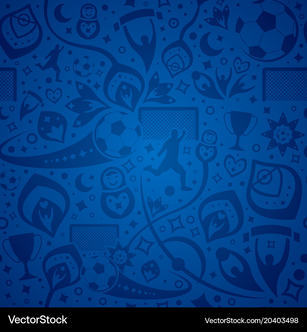 Blue Soccer Pattern Background Royalty Free Vector Image