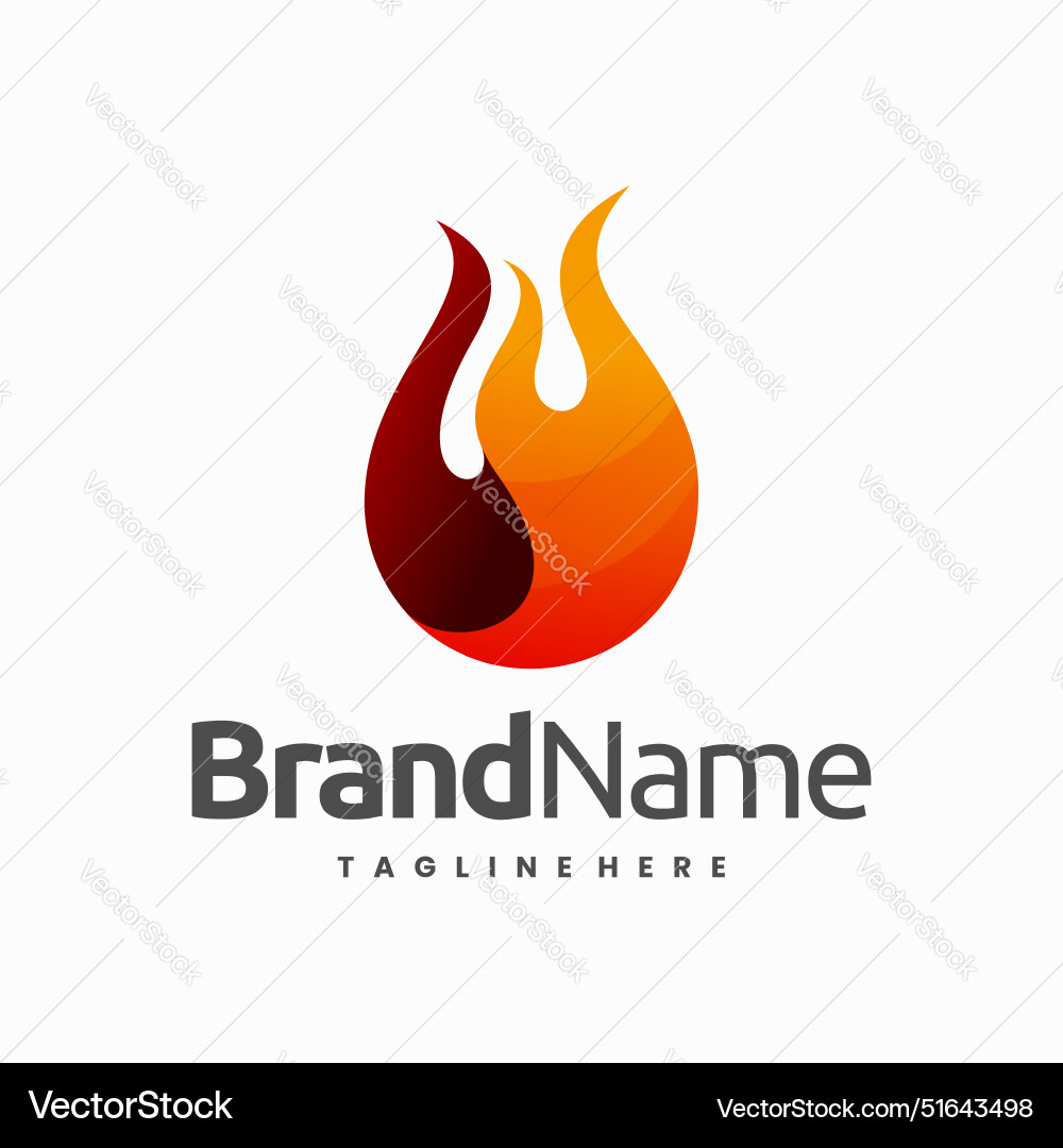 Burning fire logo design burn Royalty Free Vector Image