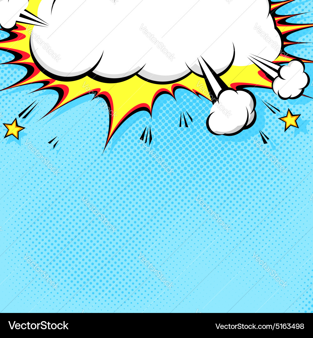 Comic book with explosion on top Royalty Free Vector Image