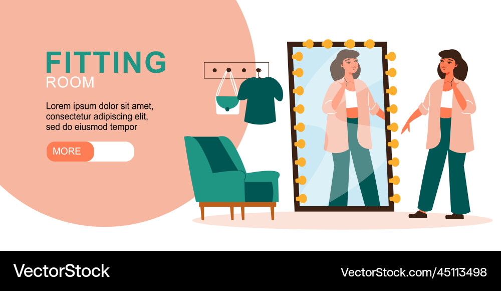 Fitting room horizontal banner Royalty Free Vector Image