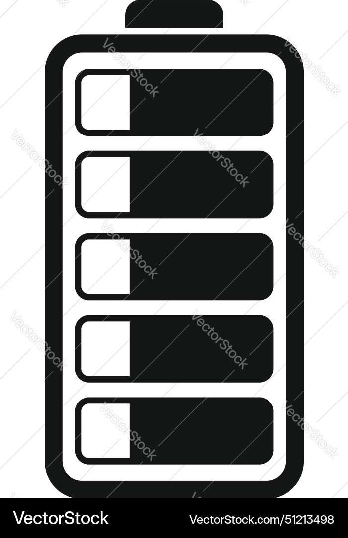 Half battery power icon simple mobile Royalty Free Vector