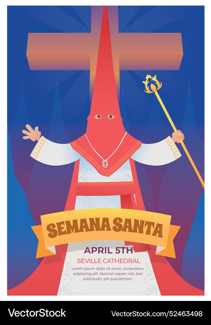 Holy week poster template design Royalty Free Vector Image