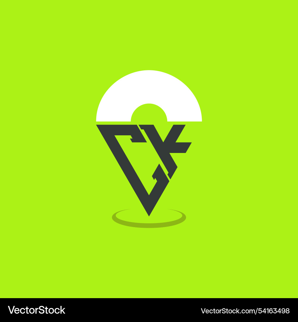 Letter ck location logo design modern initials Vector Image