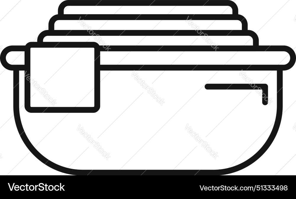 Line art of a cooking pot Royalty Free Vector Image