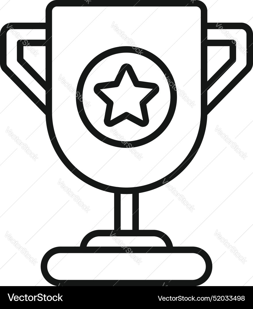 Line icon of a trophy with star representing Vector Image