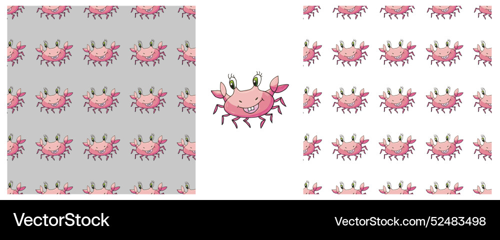 Set creative marine seamless pattern Royalty Free Vector