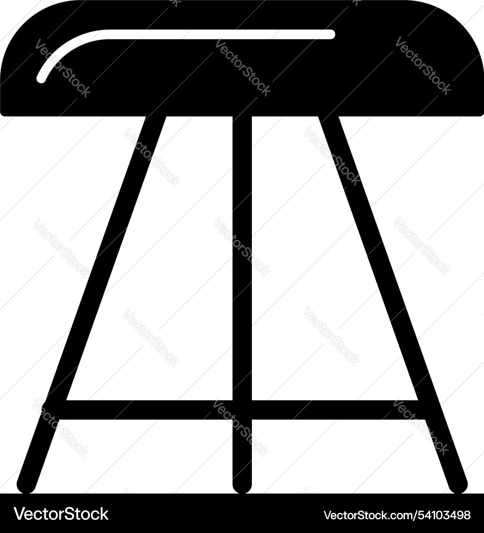 Stool glyph icon design Royalty Free Vector Image