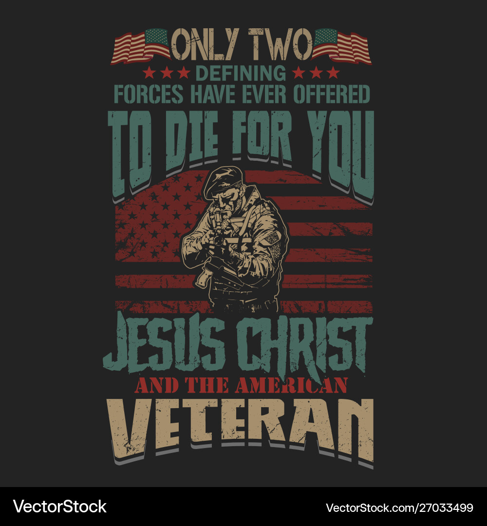 American veteran army world war Royalty Free Vector Image