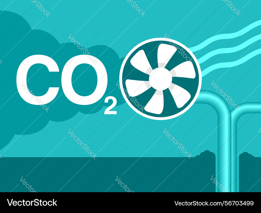 Co2 dioxide capture and storage - decarbonization Vector Image
