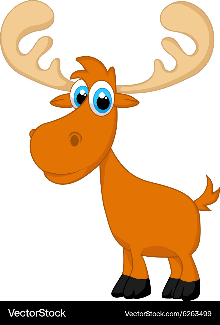 Funny baby moose cartoon Royalty Free Vector Image