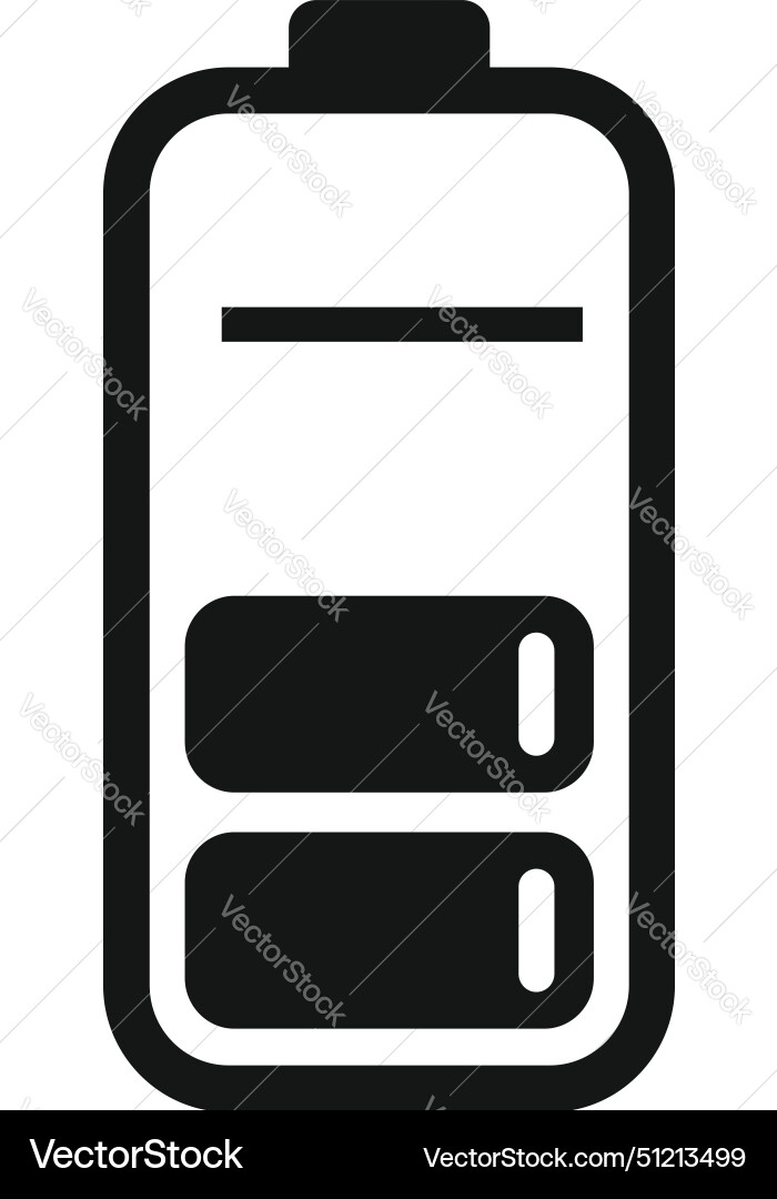 Half battery charge icon simple power low Vector Image