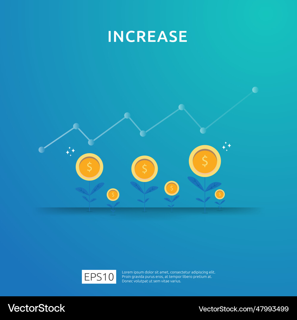 Income salary rate increase finance performance Vector Image