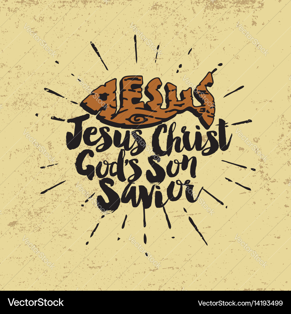Jesus christ gods son savior Royalty Free Vector Image